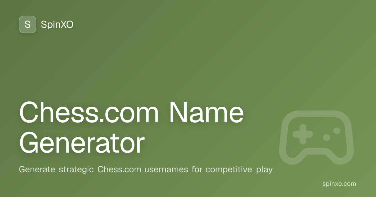 Chess.com Name Generator - 1000+ Cool Chess.com Names (2026) | SpinXO