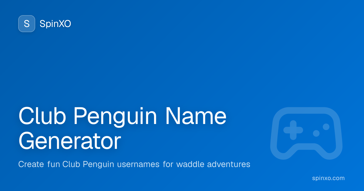 Club Penguin Name Generator - 1000+ Cool Club Penguin Names (2026) | SpinXO