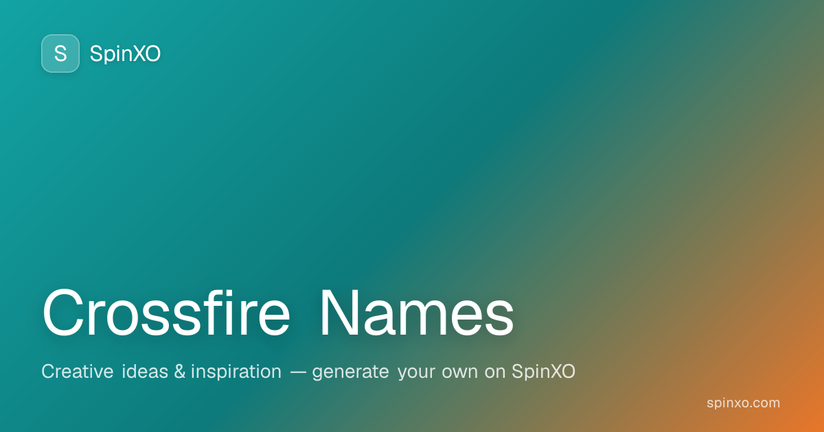 Crossfire Name Generator - Create Unique Crossfire Names | SpinXO