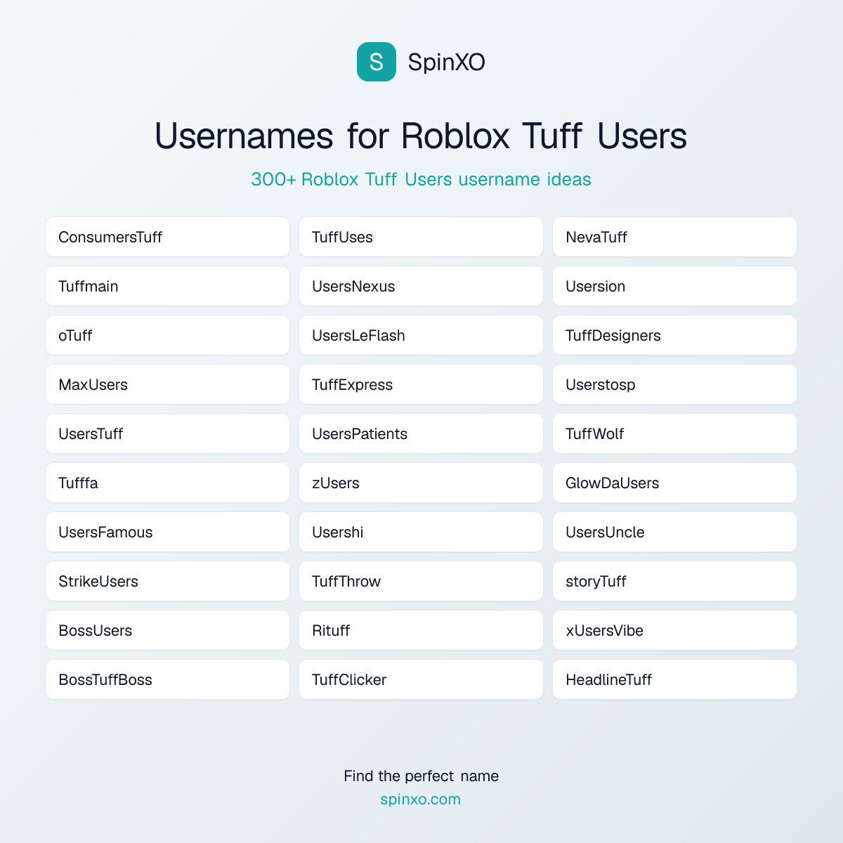 Roblox Tuff Users Username Ideas - 300+ Aesthetic, Cute & Cool Names ...
