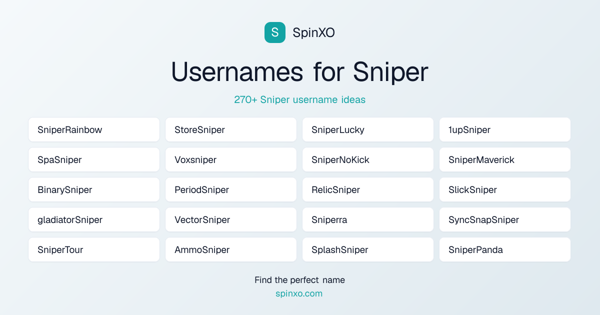 Sniper Username Ideas - 300+ Aesthetic, Cute & Cool Names | SpinXO
